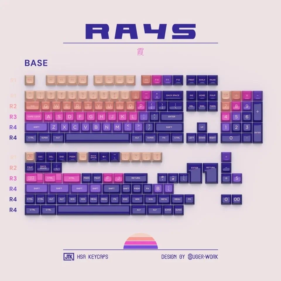 HSA Rays Keycaps - Vala Supply