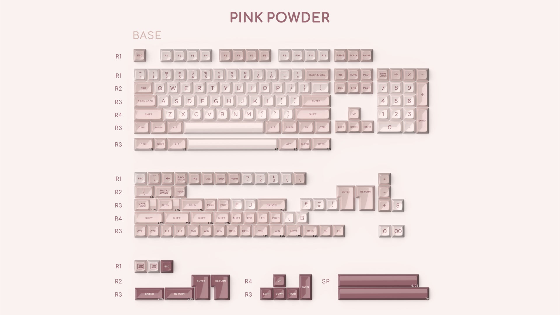 HSA Pink Powder Keycaps - Vala Supply