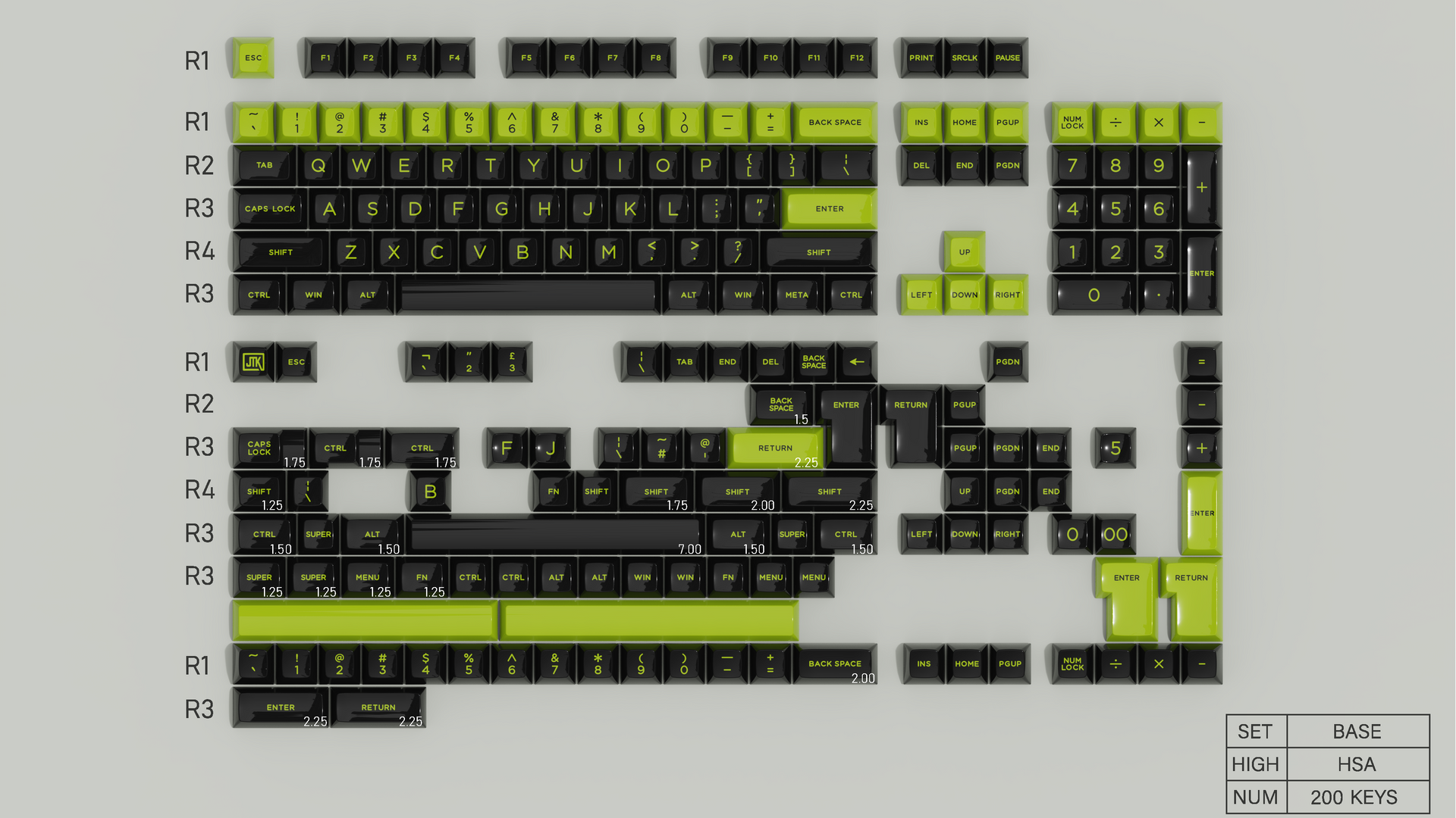 HSA Toxic Keycaps - Vala Supply